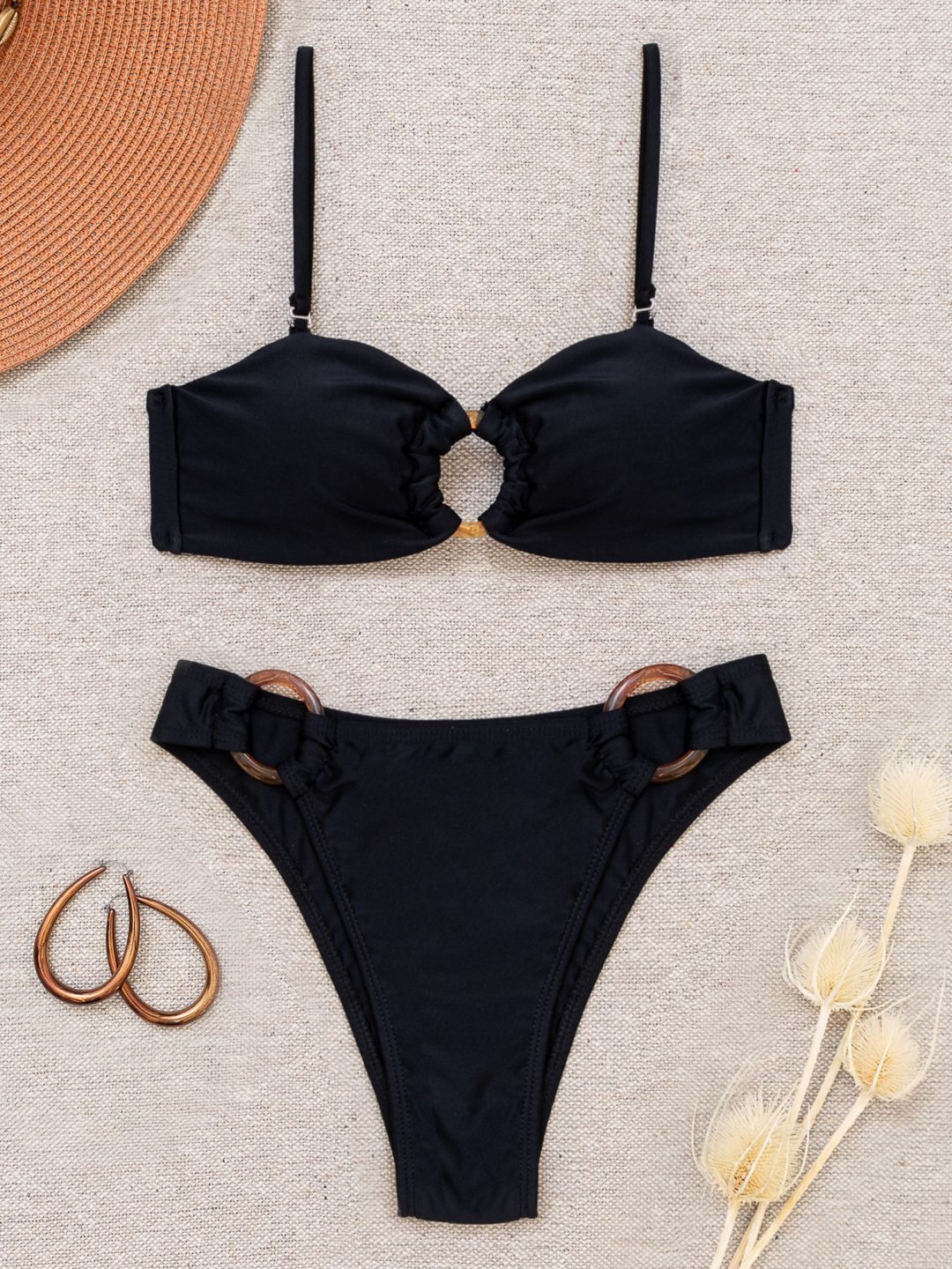 Μαγιό Μπικίνι Strapless με Κρίκο και Brazil Ψηλόμεσο - Lavalmore