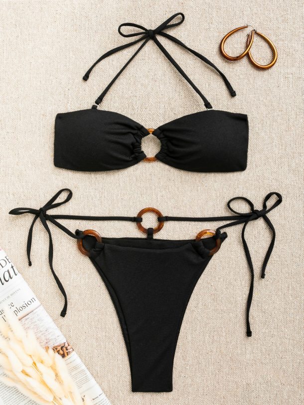 Μαγιό Μπικίνι Strapless και Brazil Ρυθμιζόμενο με Κρίκους - Lavalmore